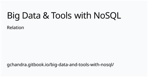 Relation Big Data And Tools With Nosql