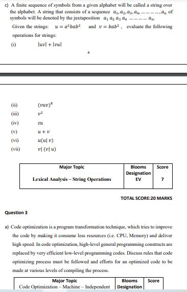 Solved C A Finite Sequence Of Symbols From A Given Alphabet