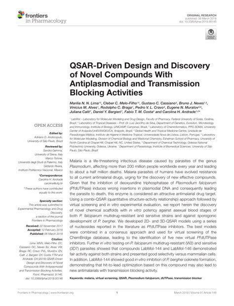 Pdf Qsar Driven Design And Discovery Of Novel Compounds With