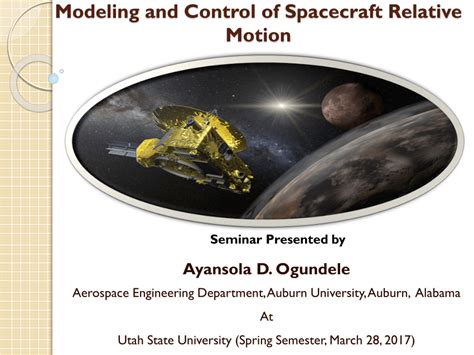 Pdf Modeling And Control Of Spacecraft Relative Motion