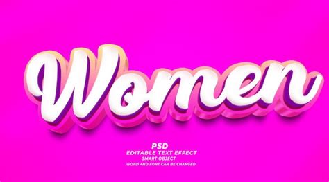 Premium Psd Women 3d Editable Text Effect Photoshop Style