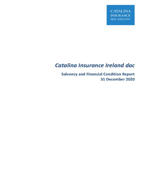 Fillable Online Ireland Solvency Financial Condition Report Fax