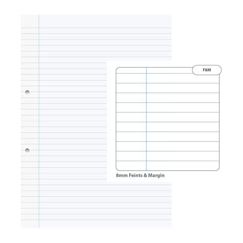 A4 Lined Paper 8mm With Feint Margin 500 Sheets Gompels Care