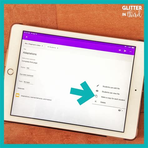 How To Create Assignments In Google Classroom Using An IPad Glitter