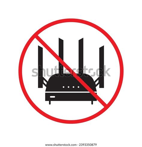 Forbidden Router Icon Warning Caution Attention Stock Vector Royalty Free 2393350879