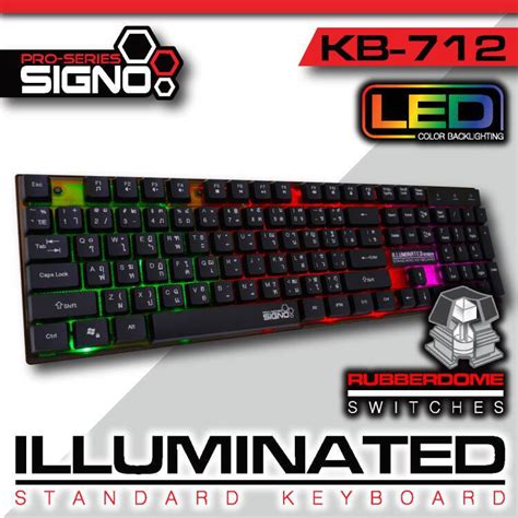 คีบอร์ดเกมมิ่ง Signo Illuminated Kb 712 Gaming Keyboard คีบอร์ด มีไฟ ประกันศูนย์ 1 ปีของแท้