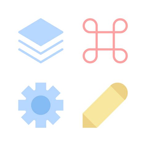 user interface icons set layers command setting pencil perfect for