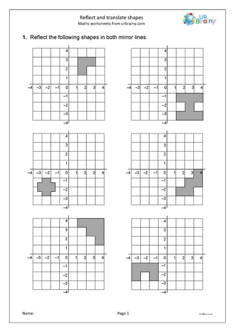 Reflect And Translate Shapes Geometry Shape Maths Worksheets For