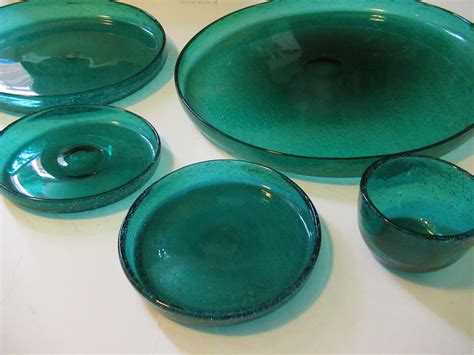 Norwegian 1950s Hadeland Glass Greenland Series Massive Shallow Bowl