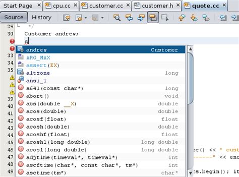 Editing And Navigating Cc Source Files Netbeans Ide Tutorial