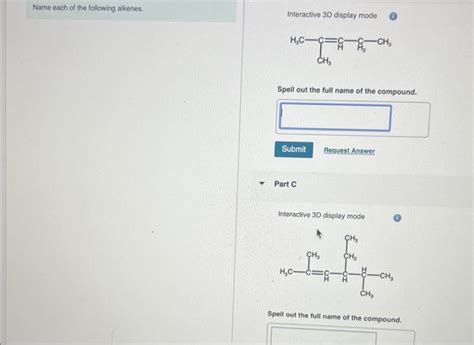 solved name each of the following alkenes interactive 3d