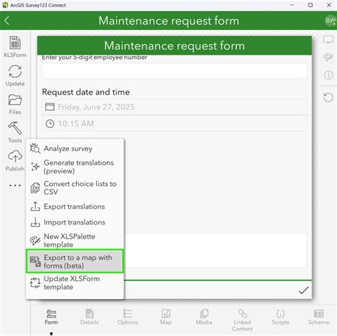 Survey123 Connect Tool Export To A Map With Forms Esri Community