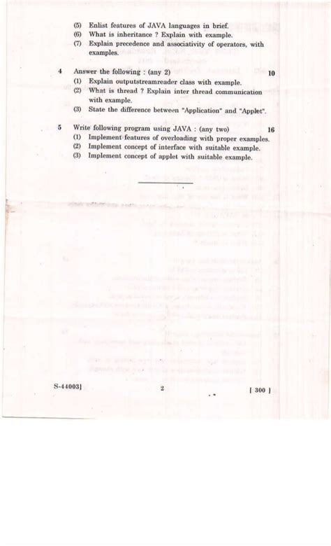Java Information Technology Question Paper For Ty Bca