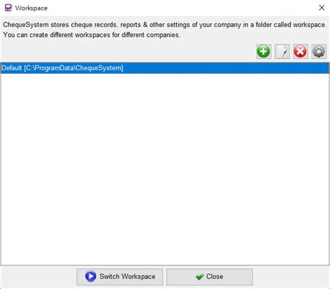 Workspace ChequeSystem Help Center