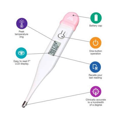 Mabis Basal Oral Digital Thermometer Stick Lcd Display 15 639 000 1