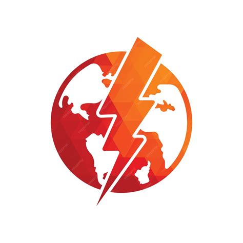Premium Vector Globe And Thunder Vector Logo Icon Template Thunder