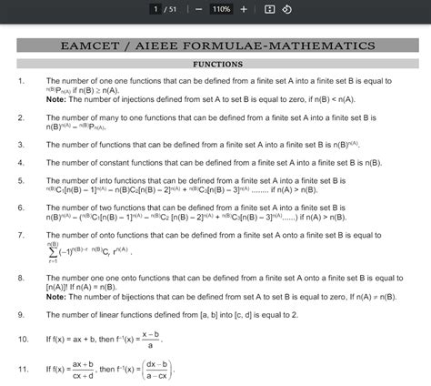 Eamcet Jee And Aieee Maths Formulae Complete Booklet 51 Pages Click Here To Buy And Download