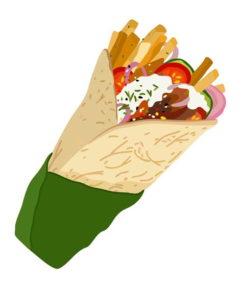 Gyros Traditional Greek Food Vector Isolated Illustration 32747035