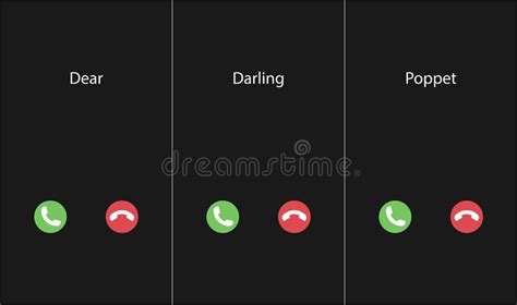Vector Illustration With The Inscription Dear Darling Poppet Caller