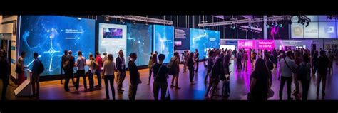 Inside View Of A Bustling Computer Science Technology Conference Premium Ai Generated Image