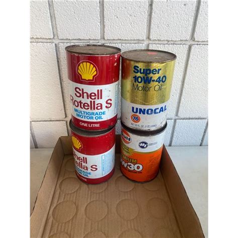 Gulf Shell 76 Vintage Oil Tins And Contents