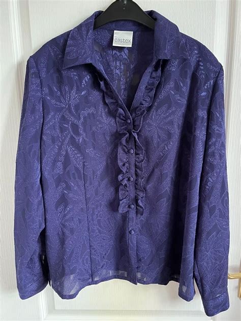 Eastex Blouses Vintage Eastex Cream Peach Pattern Pussy Bow Blouse Uk