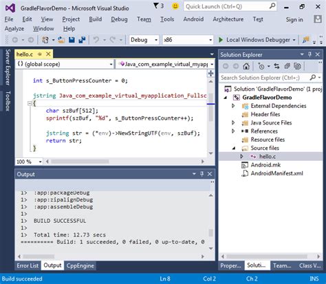 Co Developing Android Projects With Gradle Flavors With Visual Studio Visualgdb Tutorials