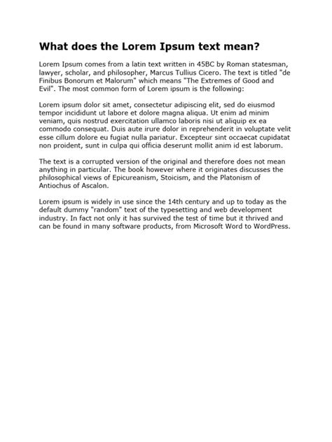 What Does The Lorem Ipsum Text Mean Pdf