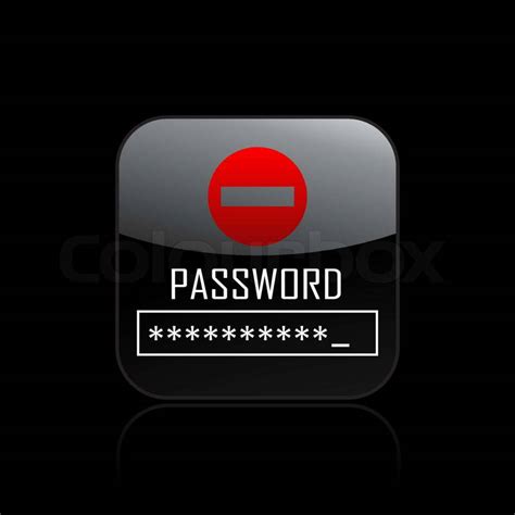 Vector Illustration Of Single Isolated Password Icon Colourbox
