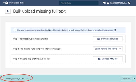 how to use endnote to bulk upload full texts