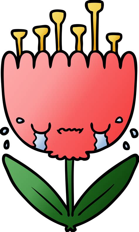 Crying Cartoon Flower 43490170 Png