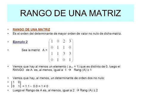 Rango De Una Matriz