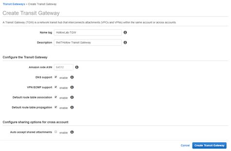 Setup Aws Transit Gateway The It Hollow