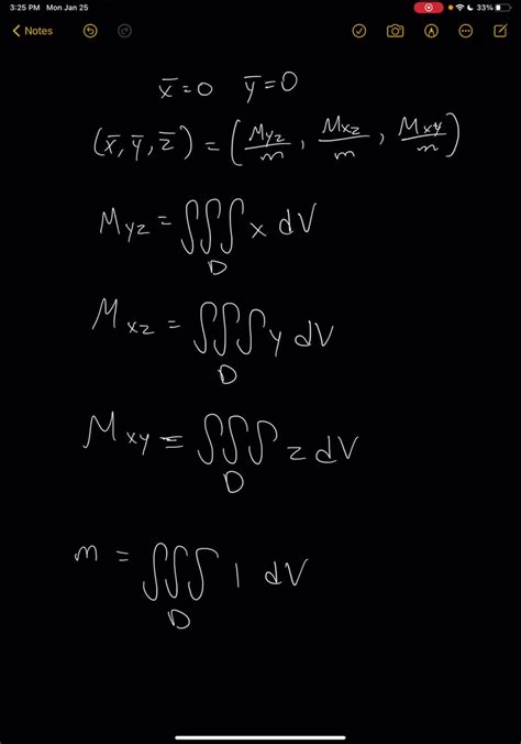 Solvedfind The Center Of Mass Of The Following Solids Assuming A