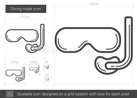 Diving Mask With Snorkel Hand Drawn Outline Doodle Icon Stock Vector
