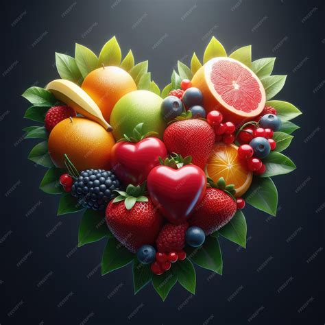 Premium Photo Human Heart Shaoe Made With Healthy Fruits