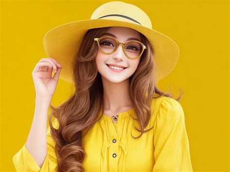 Premium Ai Image Beautiful Girl Wearing Glasses And Hat Generated By Ai