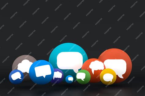 아이디어 댓글 또는 생각 반응 이모티콘 3d 렌더링 댓글 아이콘 패턴 배경이 있는 소셜 미디어 풍선 기호 프리미엄 사진