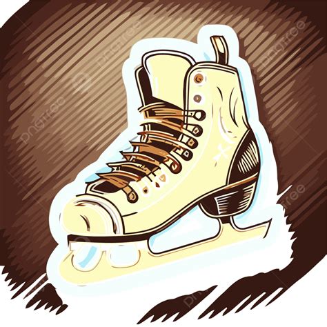 클립 아트에 하키 스케이트가 있는 스티커 일러스트 벡터 고립 된 만화 하키 스케이트와 스티커 디자인 상표 스티커 일러스트 Png 일러스트 및 벡터 에 대한 무료