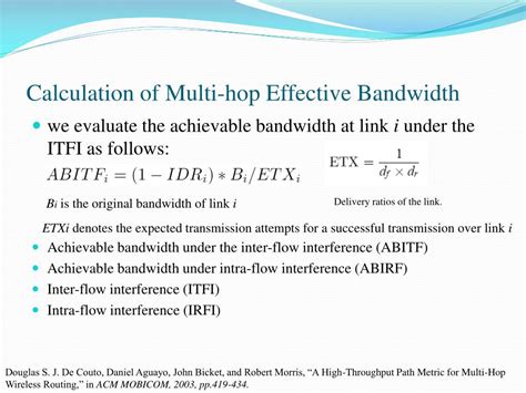 Ppt Multi Hop Effective Bandwidth Based Routing In Multi Radio Wireless Mesh Networks