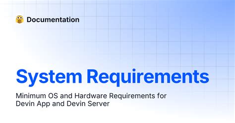 System Requirements Documentation