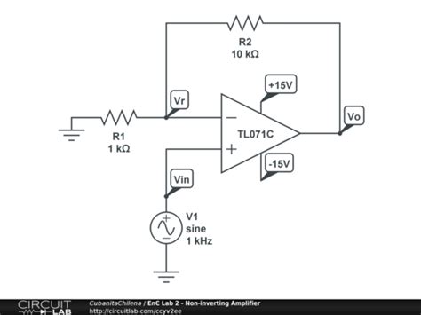 EnC Lab 2 Non Inverting Amplifier CircuitLab