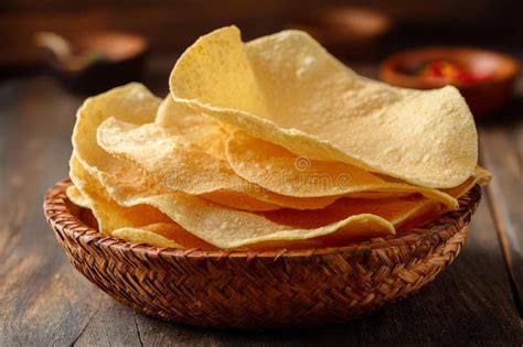 Indian Papadum Flatbread Snack Stock Illustration Illustration Of