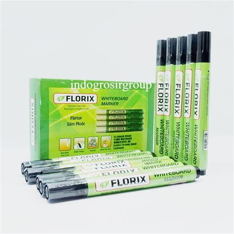 Jual Spidol Whiteboard Florix Slim Refillable 1 Pack Warna Warni Set