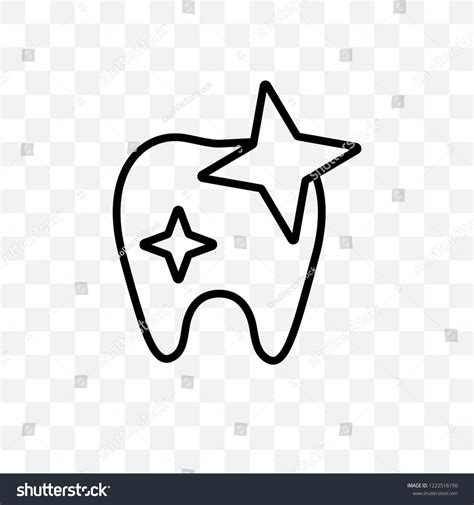 Shiny Tooth Vector Linear Icon Isolated Stock Vector Royalty Free