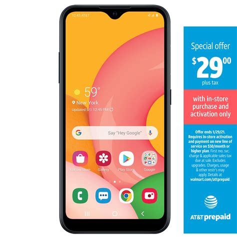 Atandt Prepaid Samsung Galaxy A0116gb Black Prepaid Smartphone Walmart