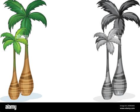 Palmiers Tropicaux Décoration Tropicale Lumineuse Dessin Animé