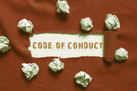 Inspiration Showing Sign Code Of Conduct Business Concept Set Of