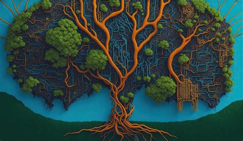 Premium Ai Image A Tree Made Of Intertwining Circuitry Symbolizes The