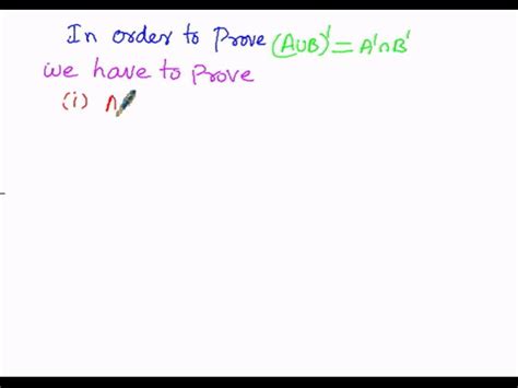 Algebra Proofs Laws Of Set Operations De Morgans Law1 Part1 Youtube